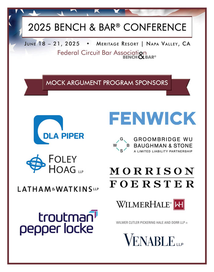 2025 Bench & Bar® Conference – Napa Valley - Federal Circuit Bar ...